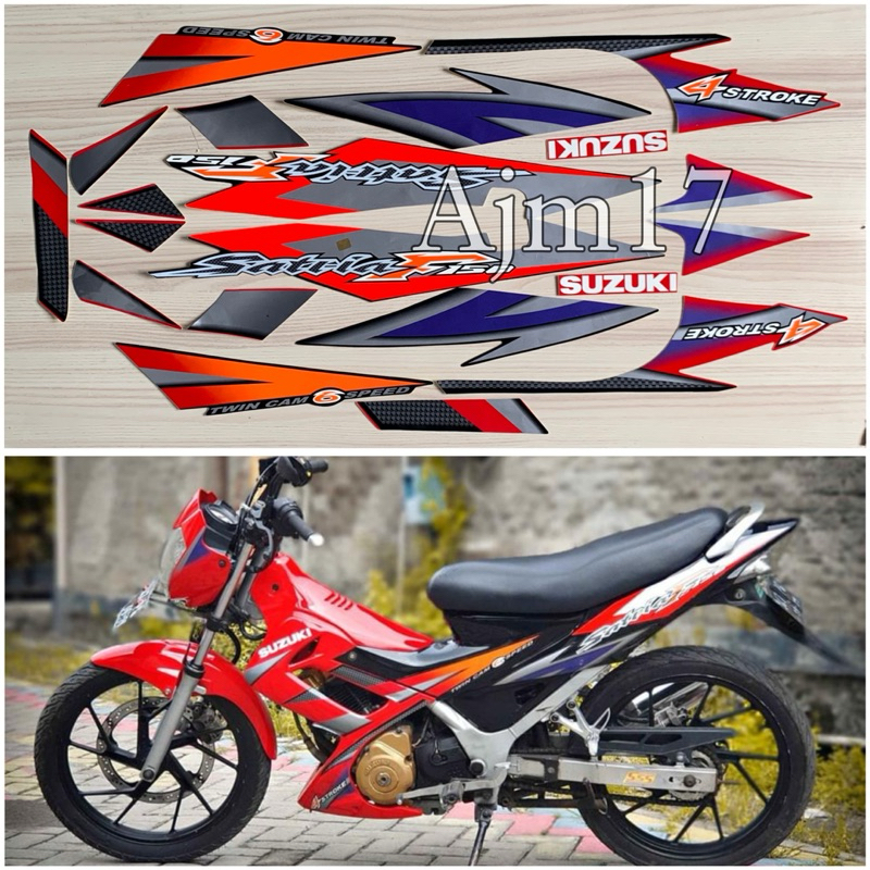 Jual STIKER STRIPING MOTOR SATRIA F 2005 CBU MERAH | Shopee Indonesia