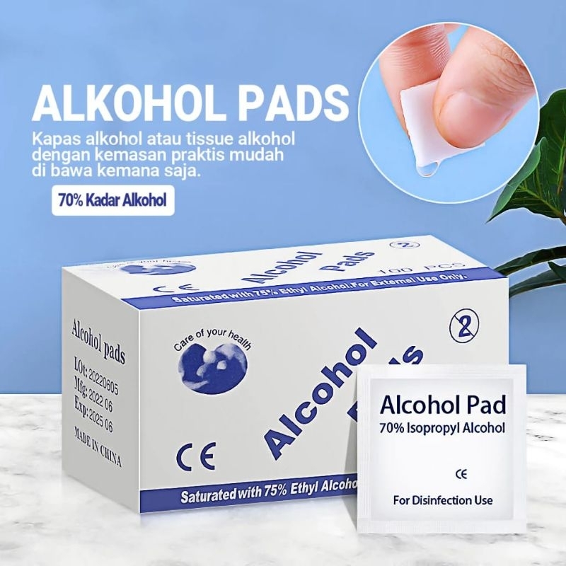Jual 2 Pcs Alkohol swab / tissue alcohol pad 70% antiseptik | Shopee ...