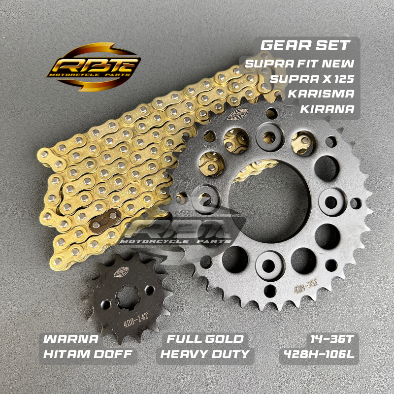 Jual GEAR GIR SET GIR PAKET SUPRA FIT NEW SUPRA X 125 REVO LAMA 14T 36T 428H | Shopee Indonesia