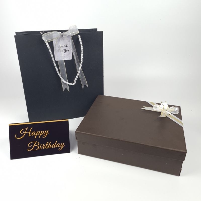 Jual Gift Box 25x20x7cm Paket Kotak Kado Paper Bag Kartu Ucapan Pita ...