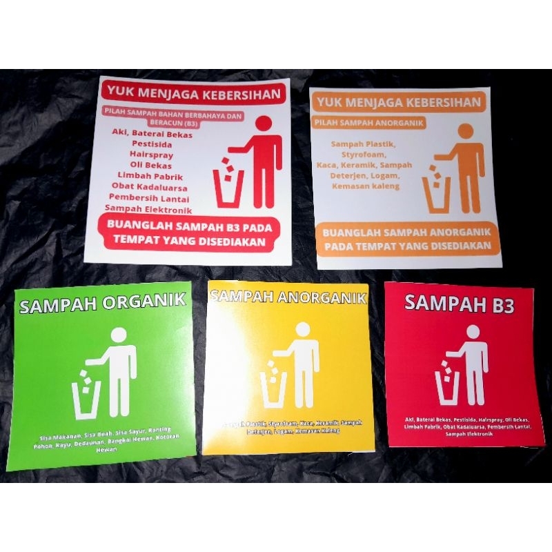 Jual Stiker Vynil Sampah Organik Anorganik B3 Stiker Bermanfaat Daur ...