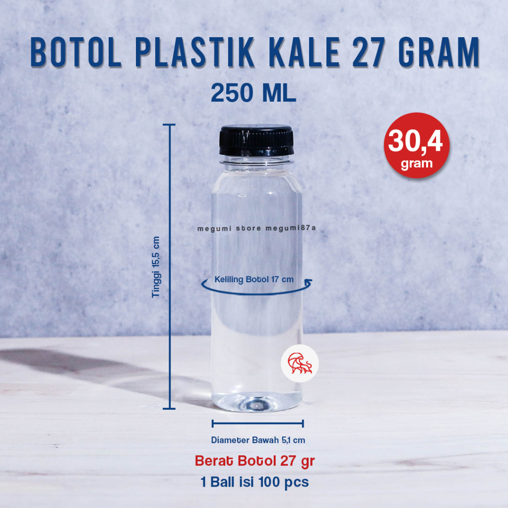 Jual Botol Kale 250ml Tebal 27gr // Botol Plastik Kopi 250ml 27gr Tebal ...