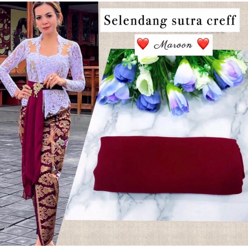Jual Selendang sutra creff | selendang premium | selendang kebaya bali | Shopee Indonesia