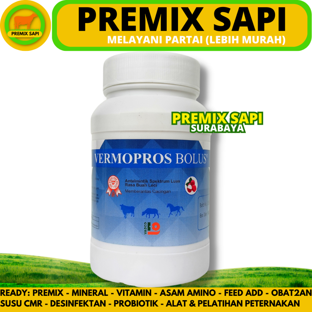 Jual VERMOPROS BOLUS 1 POT (42 BOLUS) VADCO - Obat Cacing Hewan Sapi ...