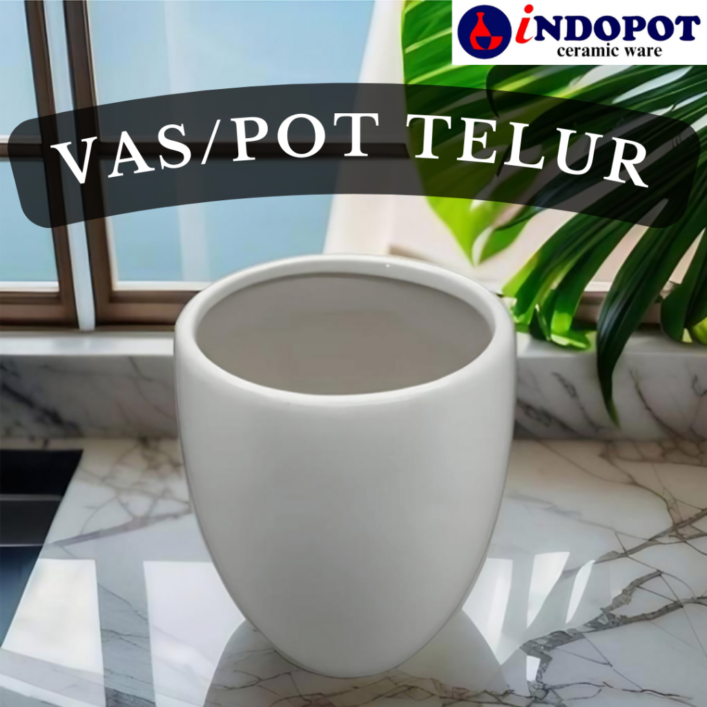 Jual Vas Pot Keramik Model Telur bisa untuk dekorasi rumah berbagai ...