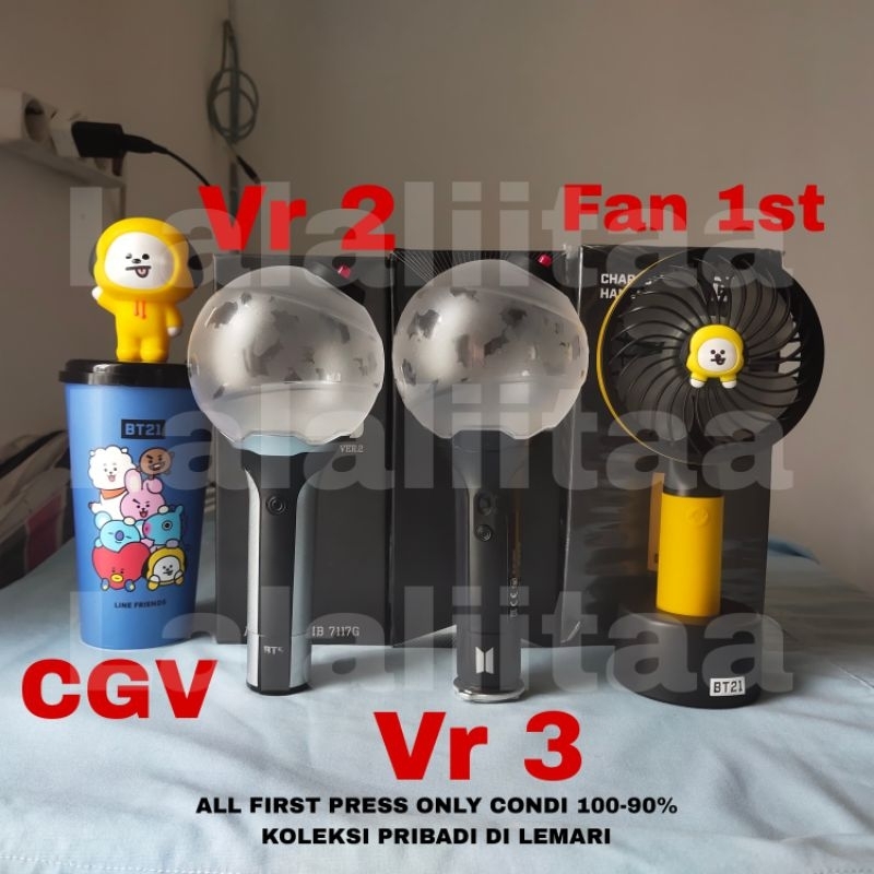 Jual [OFFICIAL] BT21Chimmy CGV Tumbler, Hand Fan BTS Lightstick Version 2 & 3 Jimin Jungkook ...