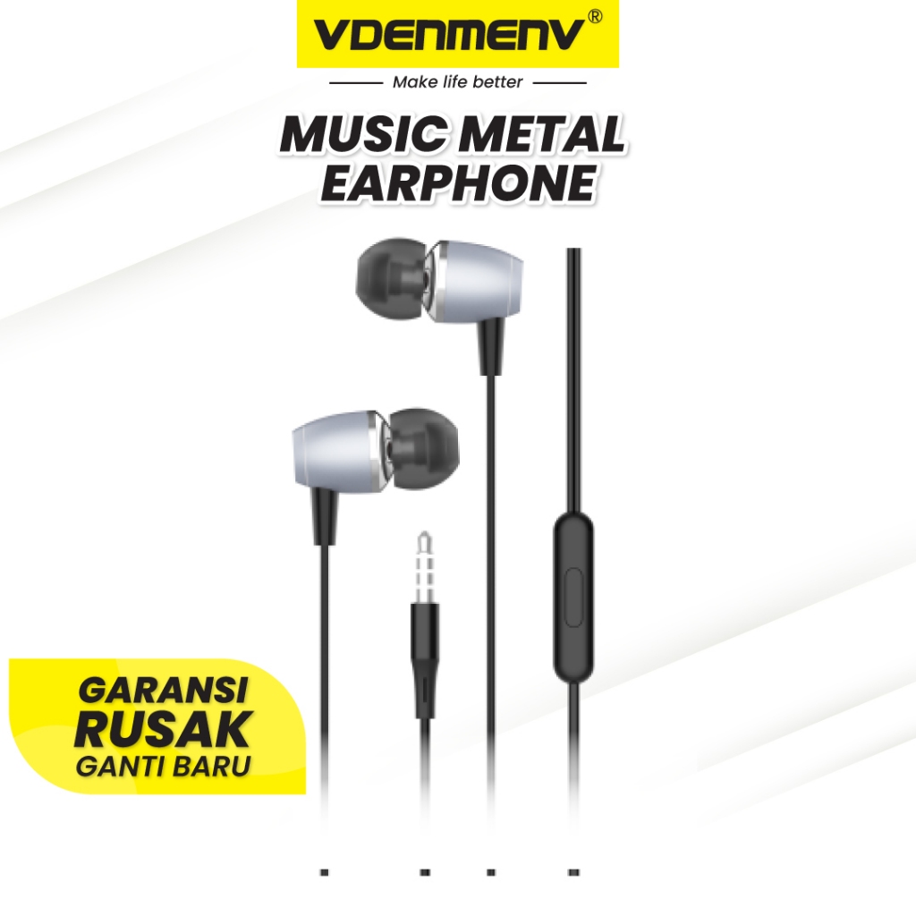 Jual VDENMENV Earphone Cable DR11 Music Metal Earphone 3,5mm earphones ...