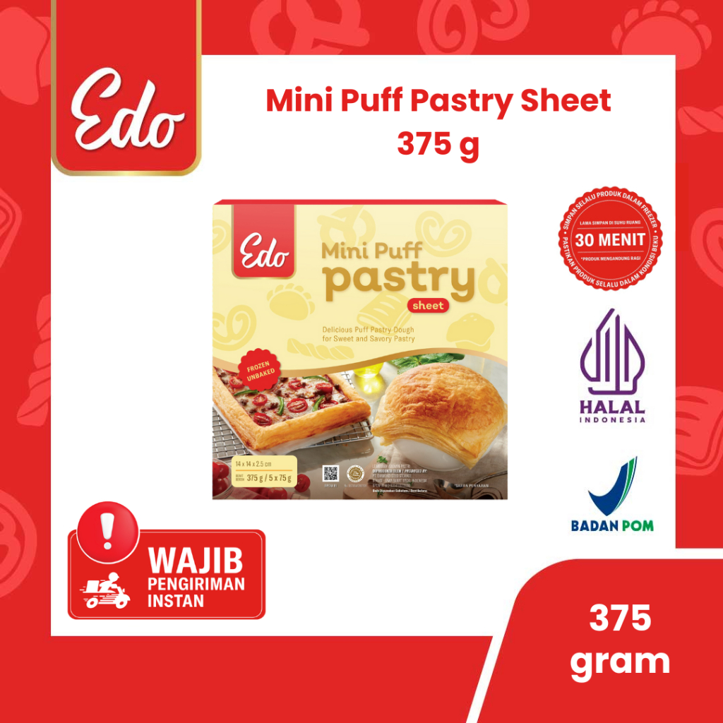 Jual Edo Mini Puff Pastry Sheet 375 Gr Kulit Pastry Zuppa Frozen Siap ...