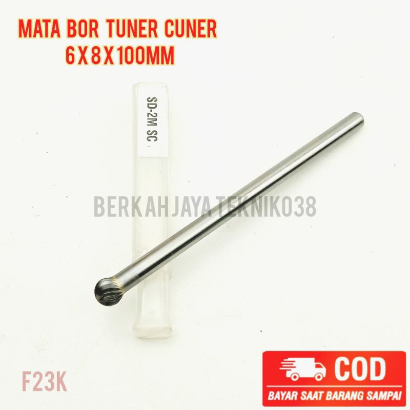 Jual Mata Bor Tuner Cuner Porting Batang 6mm x 100mm Kepala 8mm ...