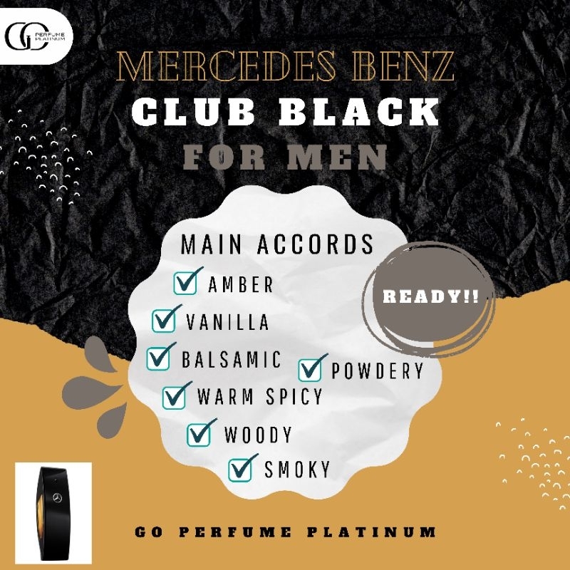 Jual GO PERFUME PLATINUM || M*rcedes B*nz Club Black For Men | Shopee ...