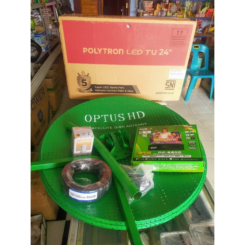 Jual TV LED 24 Inch, Parabola set, Digital K-vision Optus | Shopee Indonesia