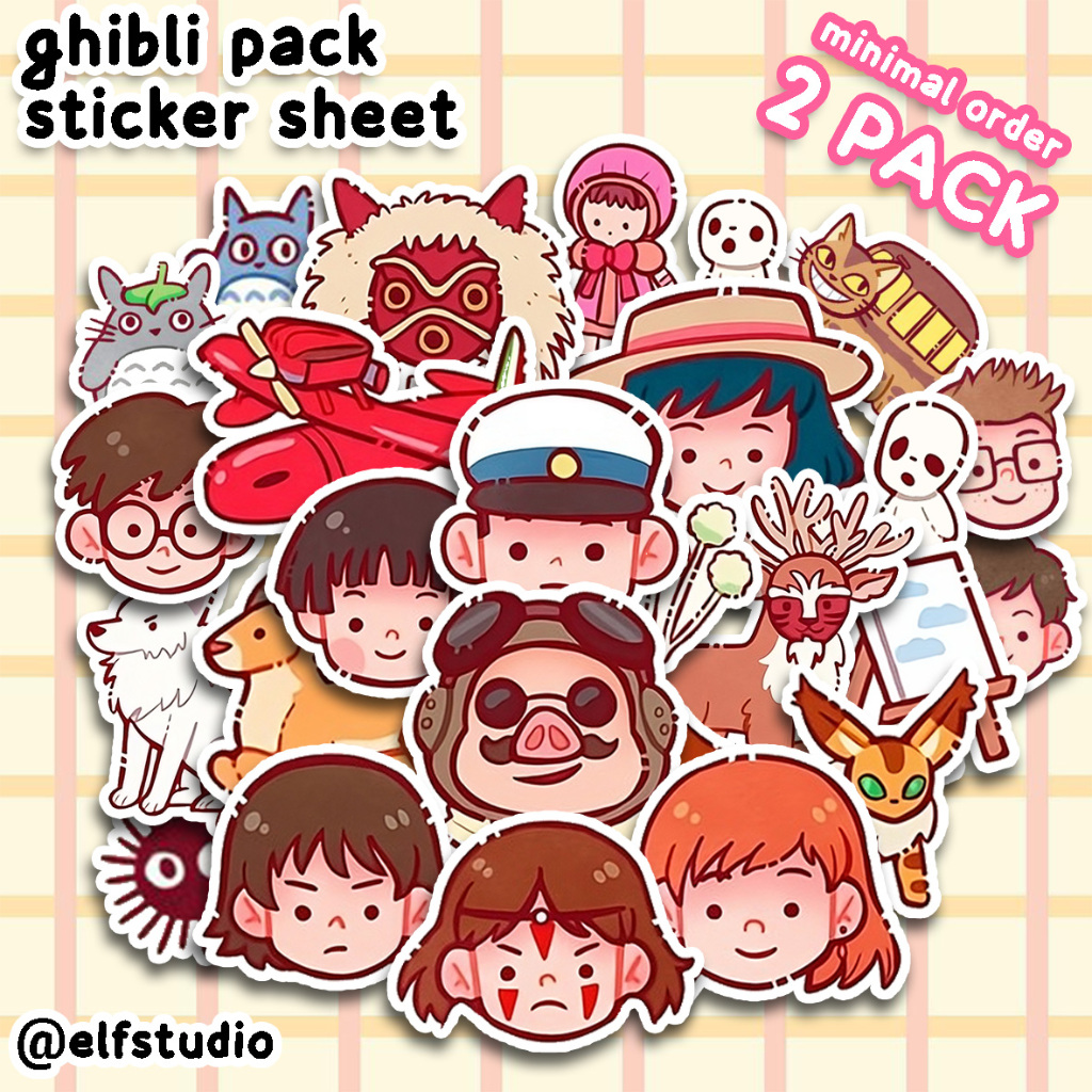 Jual Stiker Ghibli Studio Pack Sticker Deco Animasi Jepang Kartun ...