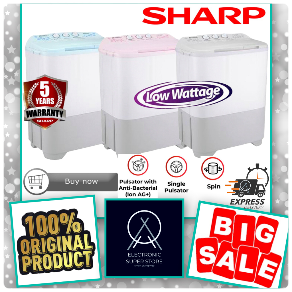 Jual MESIN CUCI SHARP ES-T80MW T80MW 80MW 2 TABUNG 7KG SUPER SOAK MAGIC ...