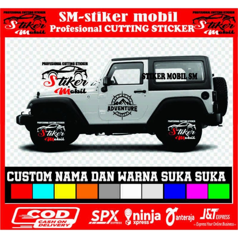 Jual stiker adventure mobil jeep katana jimny dll stiker pintu mobil ...