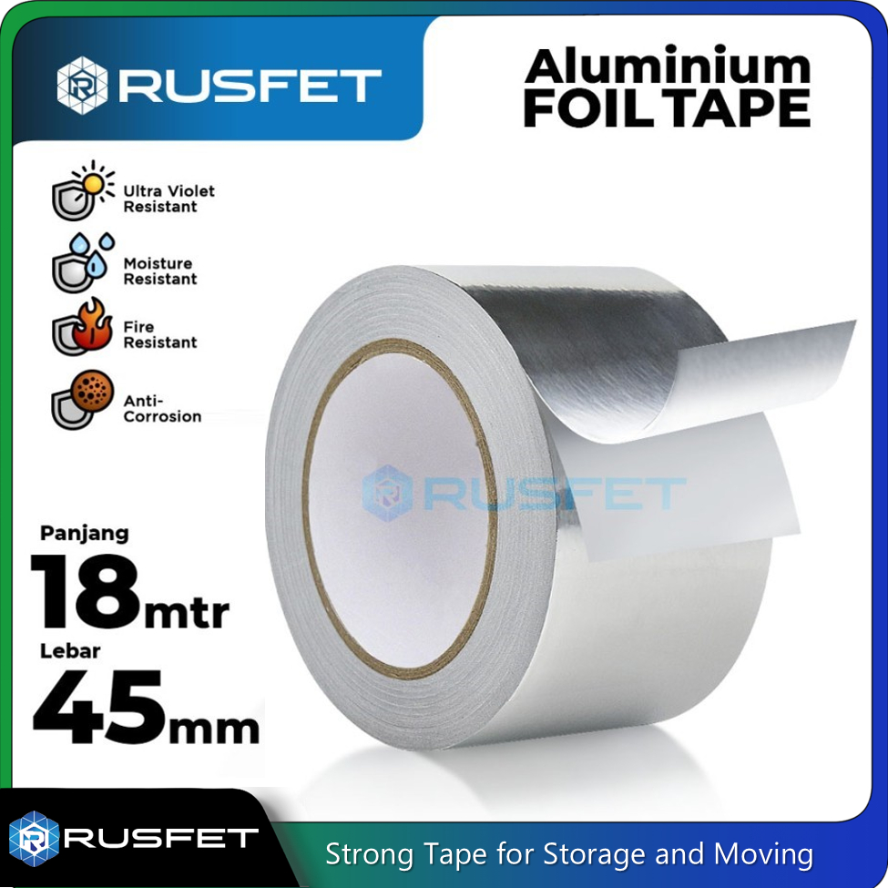 Jual Lakban Aluminium Foil Tape 2inch 45mm x 18meter / Isolasi Silver Aluminium Tahan Panas ...