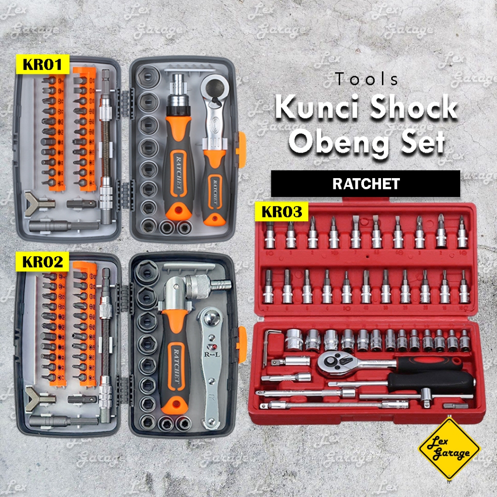 Jual Kunci Shock Sok Socket Set Obeng Set Rachet Toolkit Premium ...