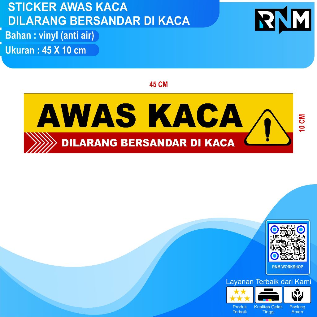 Jual STICKER AWAS KACA DILARANG BERSANDAR DI KACA 45 X 10 | Shopee ...