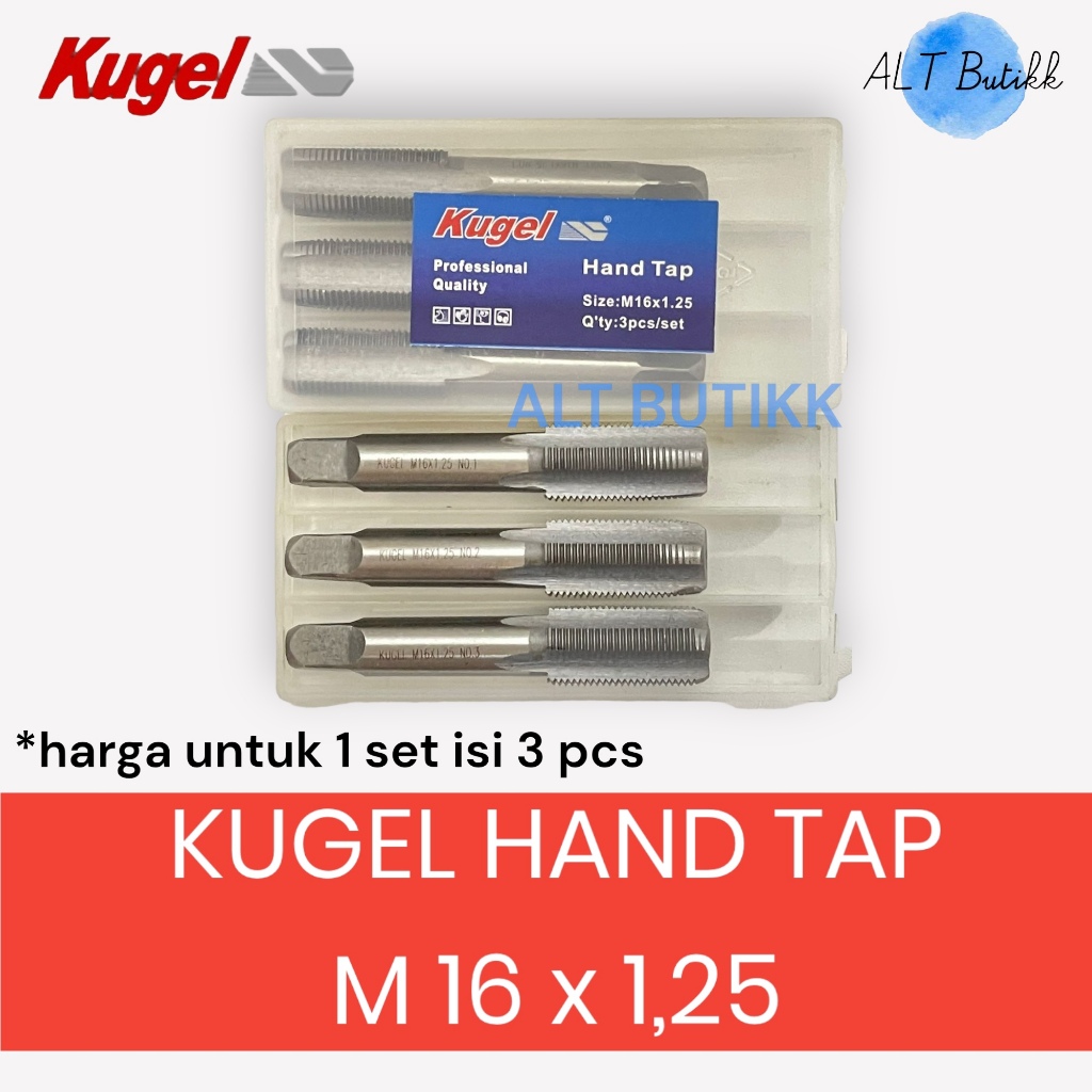 Jual KUGEL HAND TAP M16 x 1.25 | ALAT PEMBUAT DRAT BAUT ULIR SCREW ...