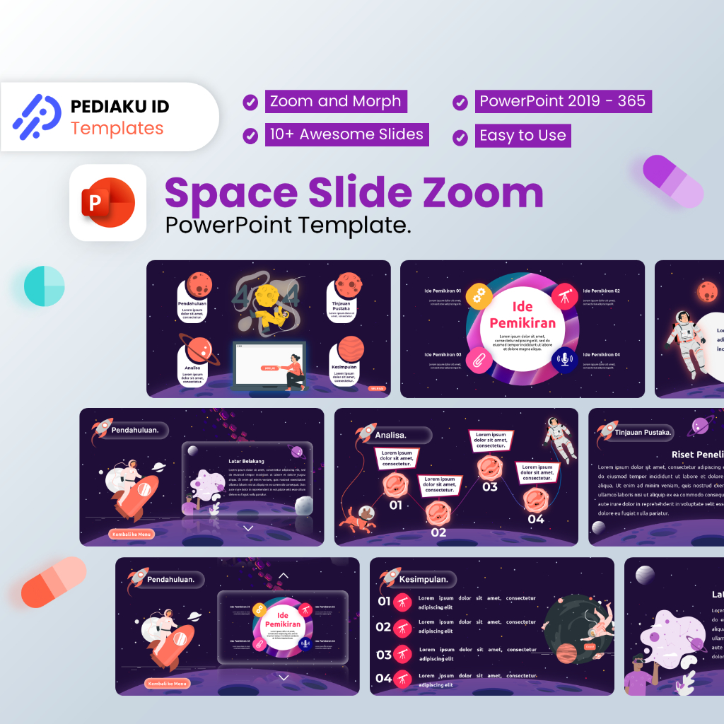 Jual Space Slide Zoom PowerPoint Template | Premium | Shopee Indonesia