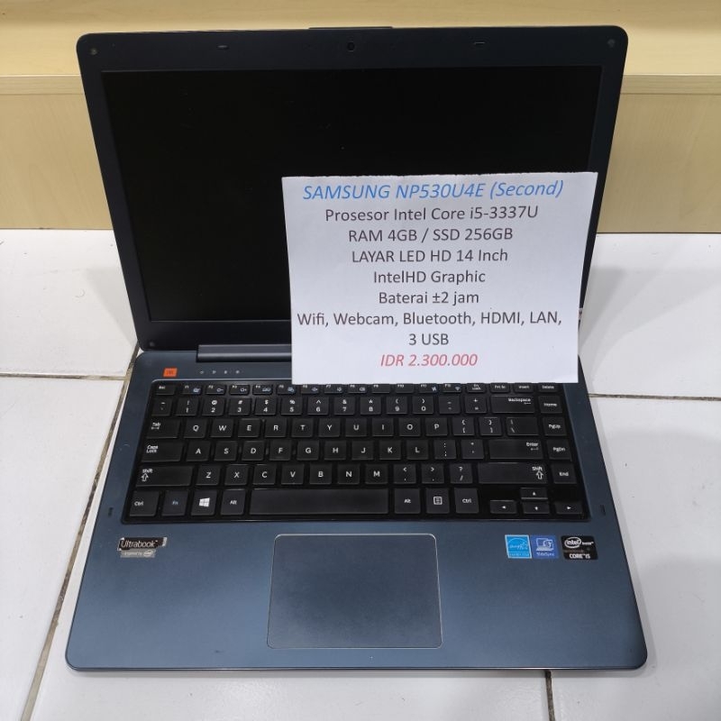 Jual Second LAPTOP SAMSUNG NP530U4E Intel core i5-3337u 4GB 14inch Notebook Seken Bekas Murah ...