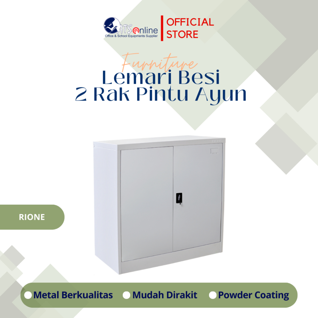 Jual RIONE Lemari Besi 2 Rak Pintu Ayun AD023 | Shopee Indonesia