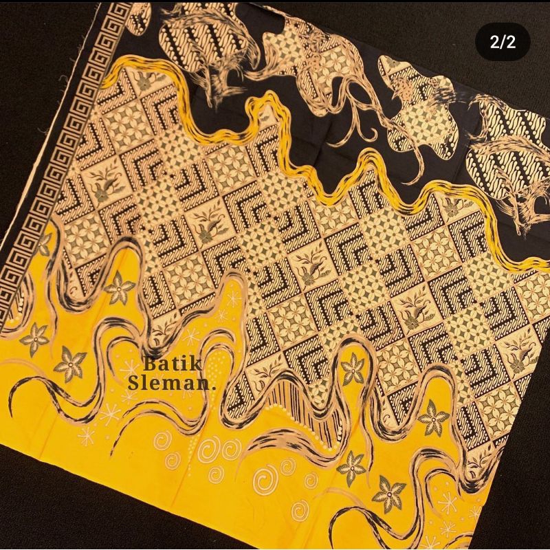 Jual Kain Batik 2.4m Motif Tambal Kuning Hitam | Shopee Indonesia