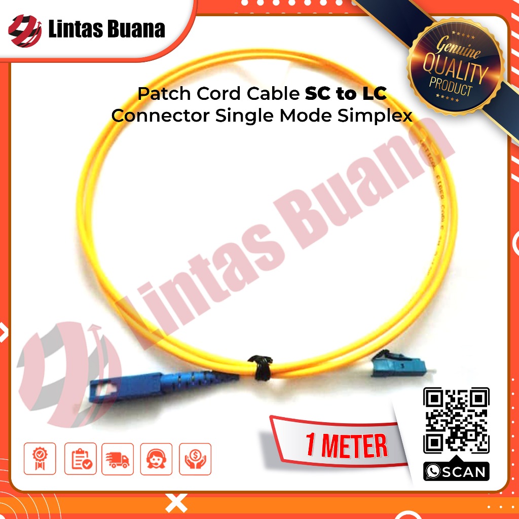 Jual Patch Cord Cable SC upc to LC upc Connector Single Mode simplex ...