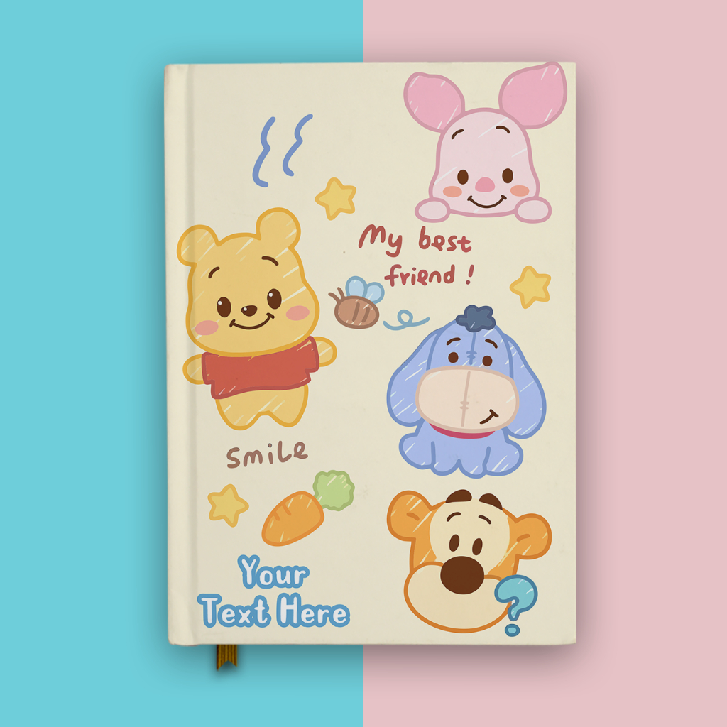 Jual Buku Catatan Notebook Winnie The Pooh 7 Cartoon Custom Nama Jurnal ...