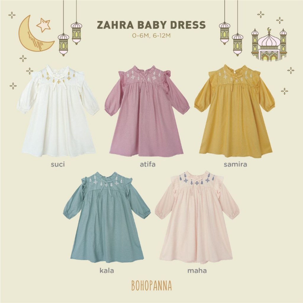 Jual BOHOPANNA ZAHRA DRESS BABY - RAYA COLLECTION - BAJU MUSLIM BAYI PEREMPUAN | Shopee Indonesia