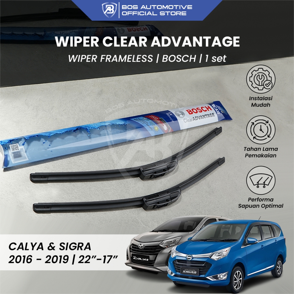 Jual Wiper Blade Bosch Clear Frameless / Karet / Kipas Kaca Depan Mobil TOYOTA CALYA / Frame ...