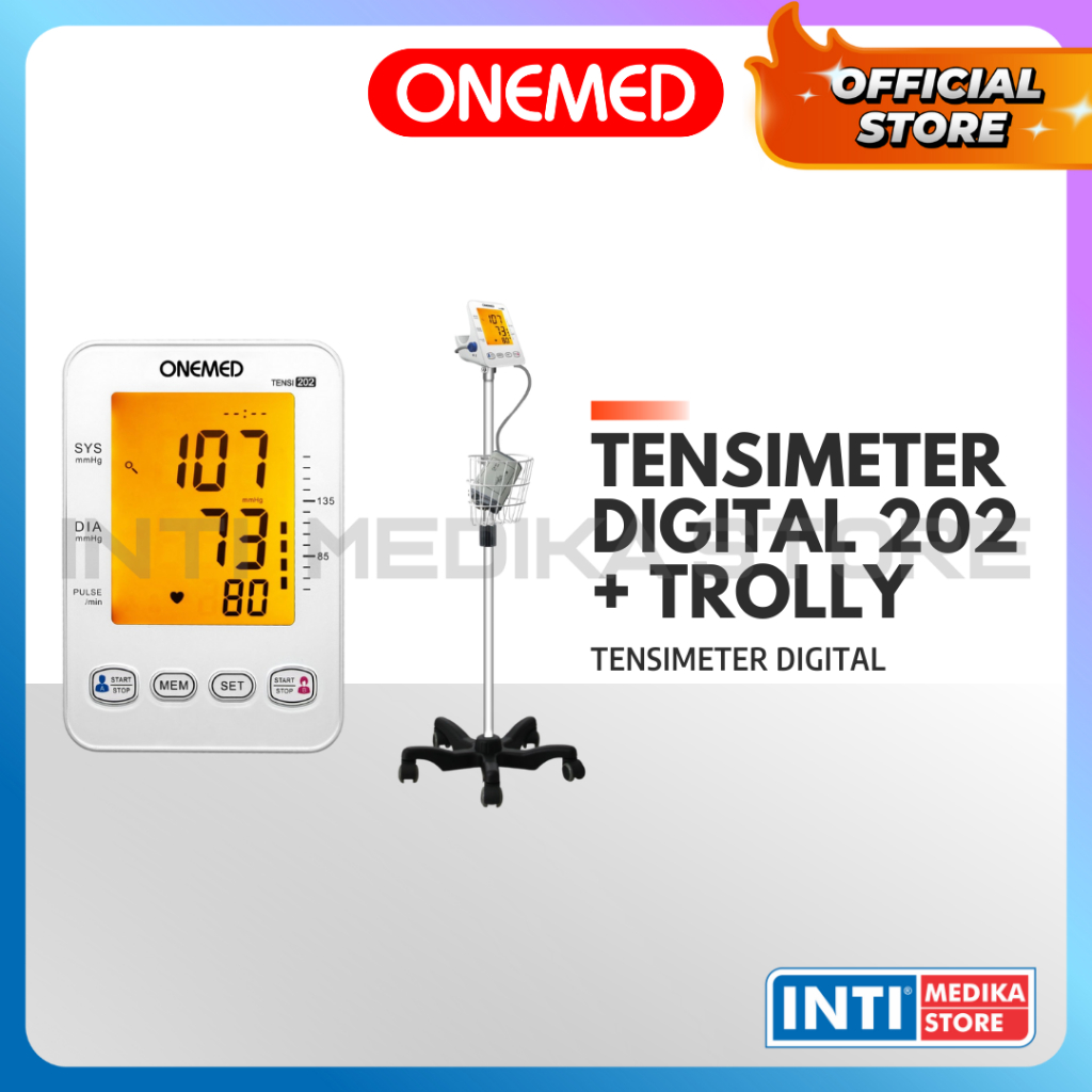 Jual ONEMED - Tensimeter Digital 202 + Trolly | Tensi Pengukur Tekanan ...