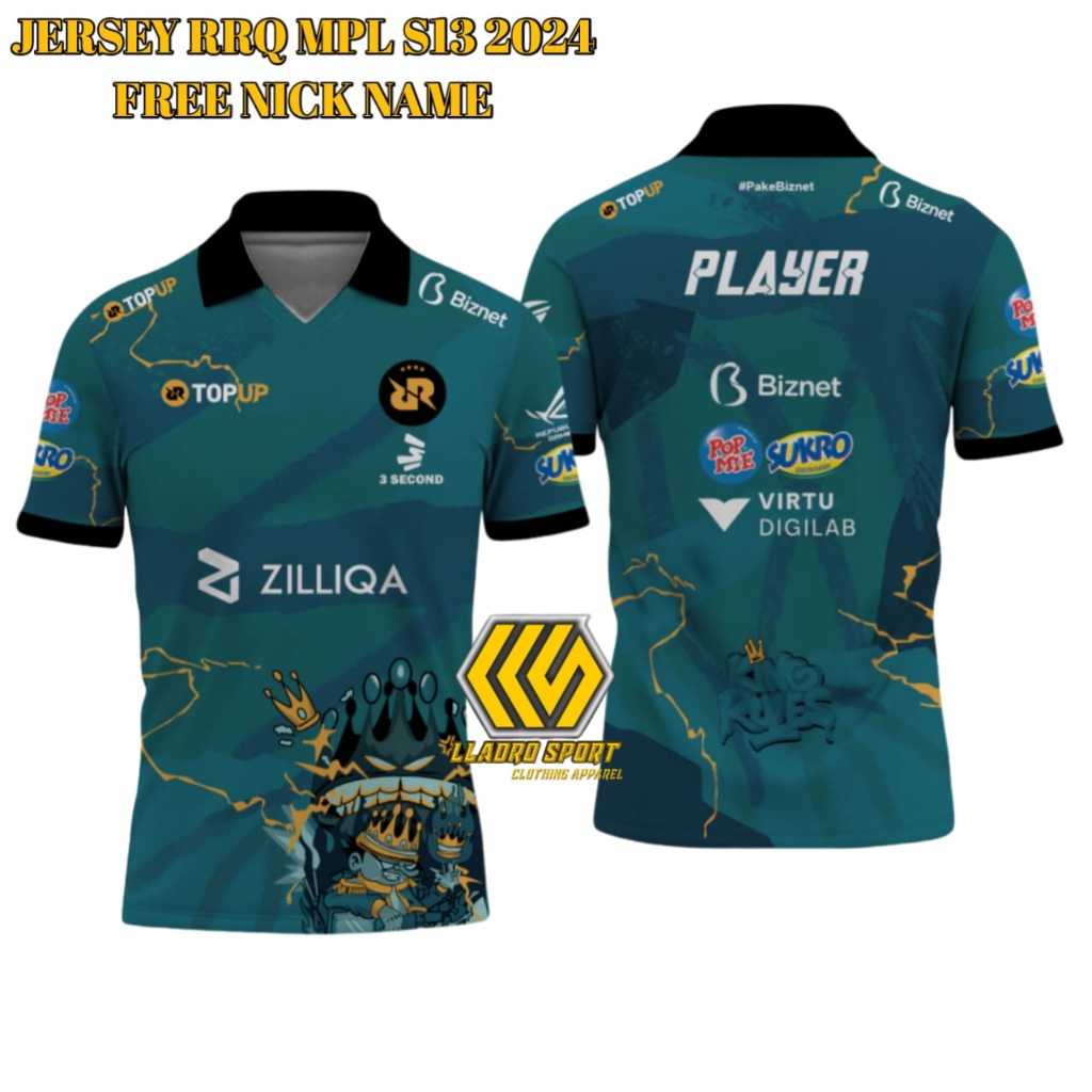 Jual JERSEY RRQ 2024 COURAGE S13 FREE CUSTOM NAMA | Shopee Indonesia
