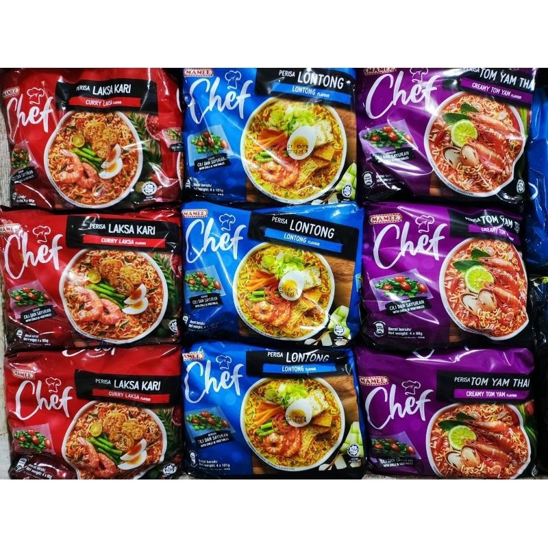 Jual [HALAL] Mamee Chef Noodle Lontong Mie Instan Mame Malaysia Laksa ...