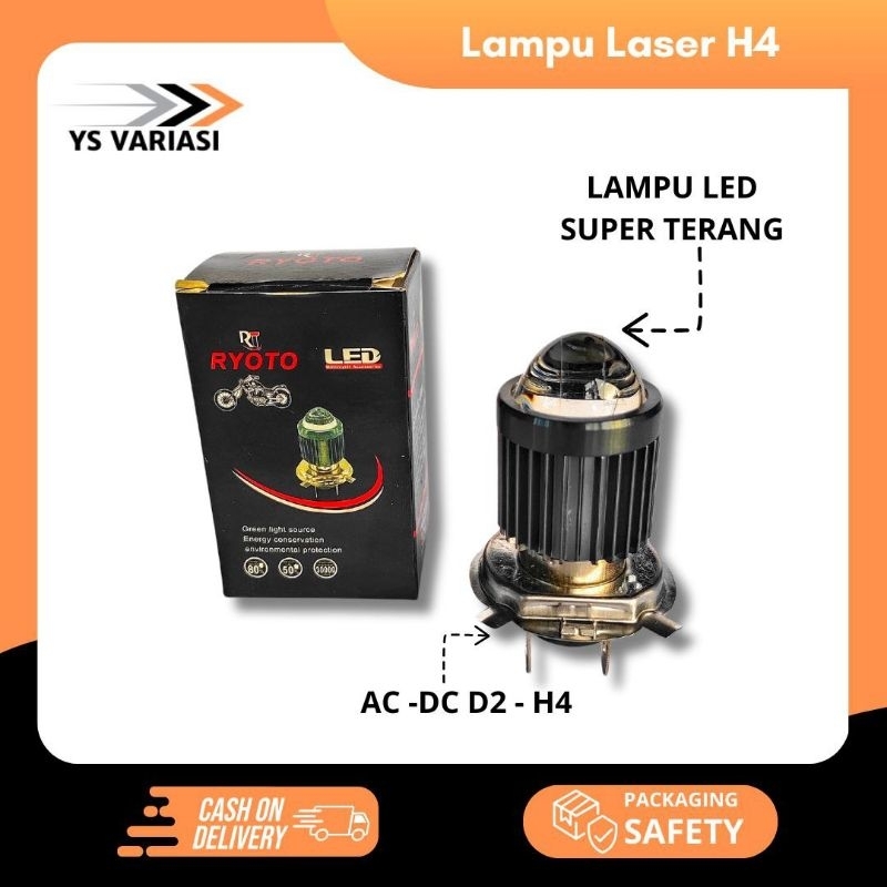 Jual Lampu Laser Depan LED H4 2 Warna /Lampu depan Utama | Shopee Indonesia
