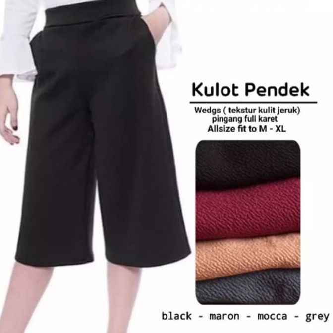 Jual Mau KULOT PENDEK 78 UKURAN SETANDAR DAN JUMBOKAIN WAFLLE CREPE ...