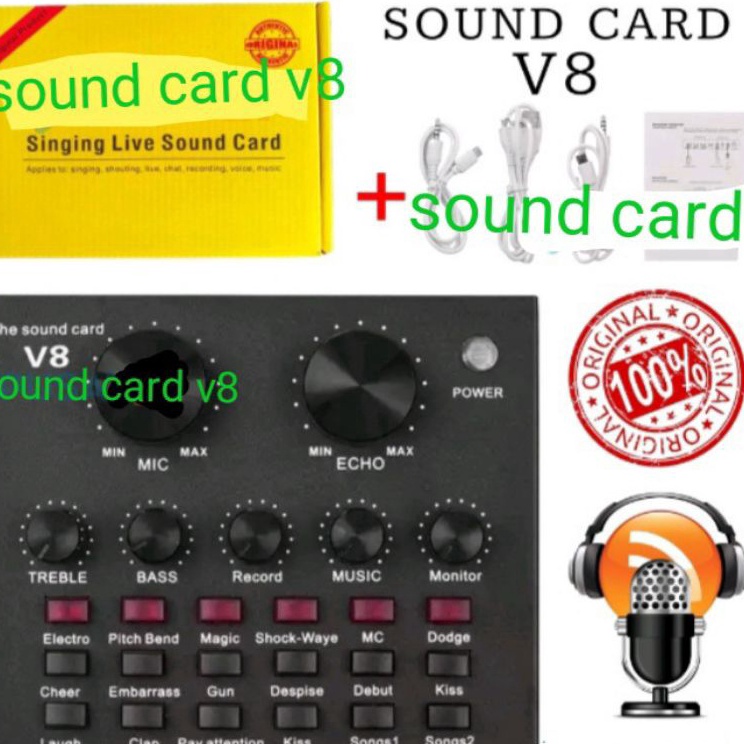 Jual MALL Soundcard V8s Soundcard V8 Plus Souncard Soundcard Bluetooth Audio USB External ...