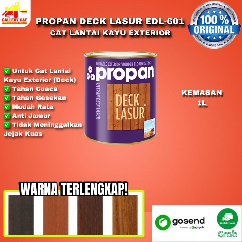Jual CAT LANTAI KAYU EXTERIOR DECK PROPAN DECK LASUR EDL-601 1LITER ...