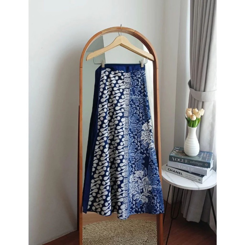 Jual Rok Batik Katun Tebal Model Rok Lilit Payung Motif Indigo Batik ...