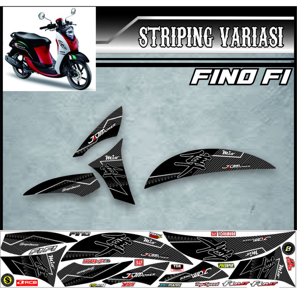 Jual STRIPING MOTOR YAMAHA FINO FI DECAL CUSTOM VARIAN SIMPEL MODEL ...