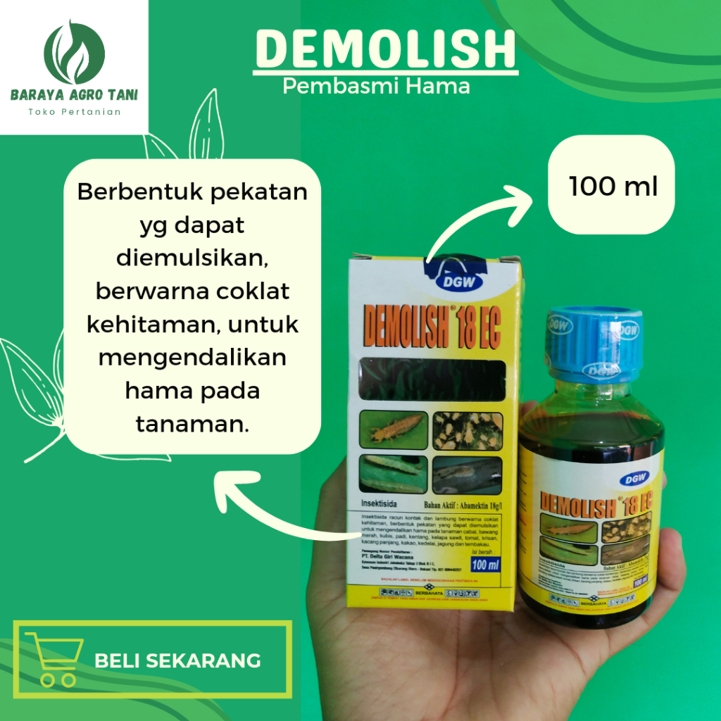 Jual Demolish 18 EC 100 ml Insektisida Sistemik Racun Kontak Pembasmi ...