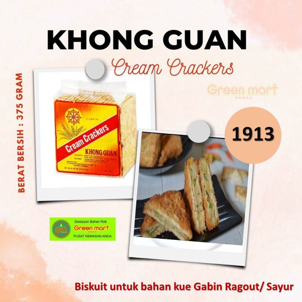 Jual Khong Guan Malkist Cream Crackers Krekers Krim 375 Gram Gabin ...