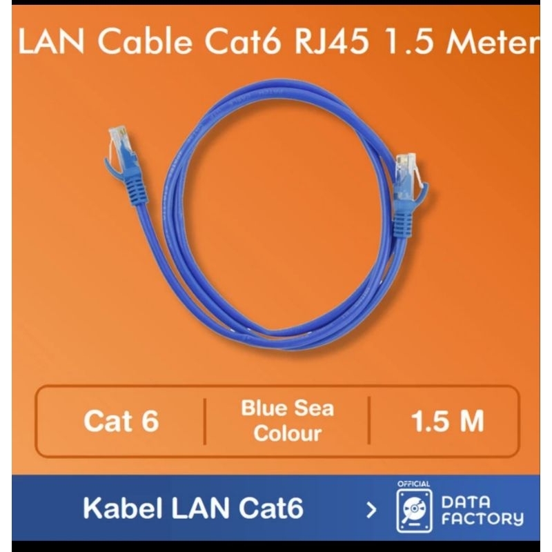 Jual Kabel LAN RJ45 UTP Cat6 Ethernet 1.5M / 1.5 Meter - LAN Cable Cat ...