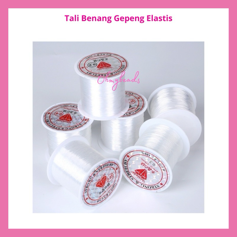Jual Tali Benang Pipih Gepeng 1 Roll 70 Meter / Senar Elastis Pipih ...