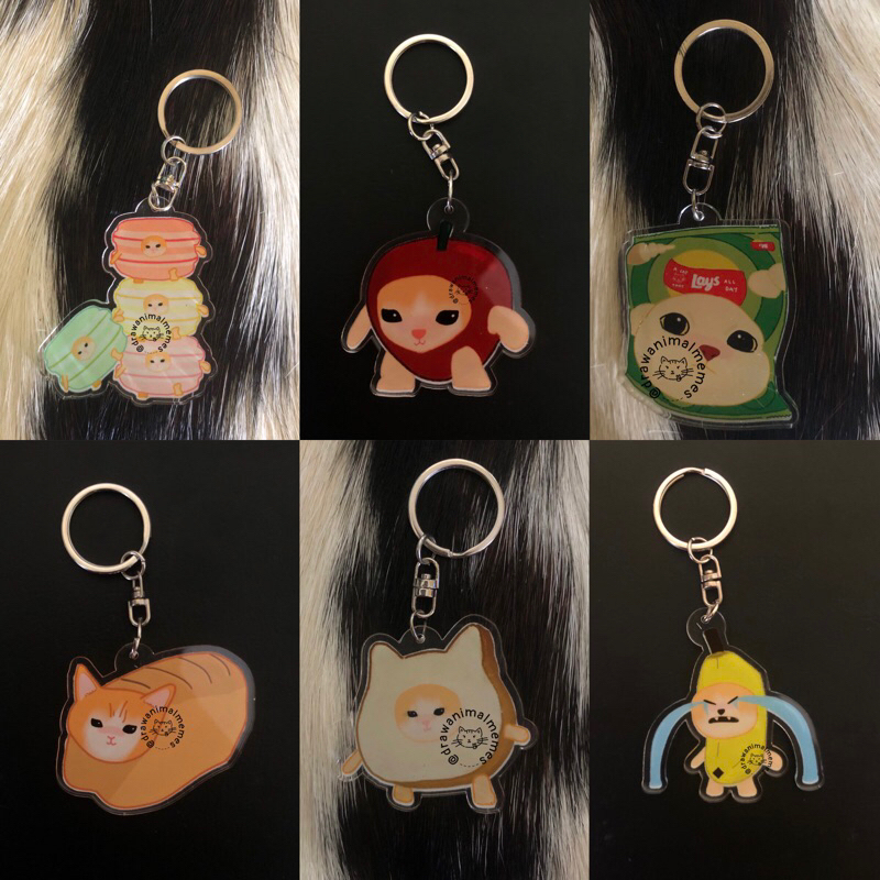 Jual GANTUNGAN KUNCI GANCI MEME KUCING FOOD MAKANAN EDITION KEYCHAIN ...