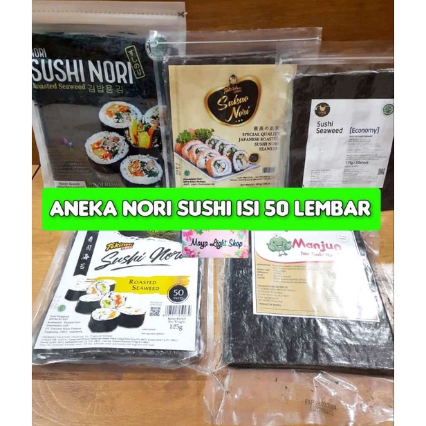 Jual Splash Nori sushi 5 lembar manjun tokinori sakao sushi nori halal ...
