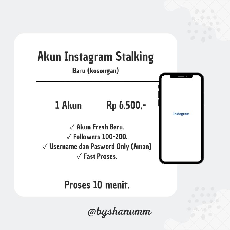 Jual Akun IG Baru Akun IG Kosongan Murah Akun IG Stalking | Shopee ...