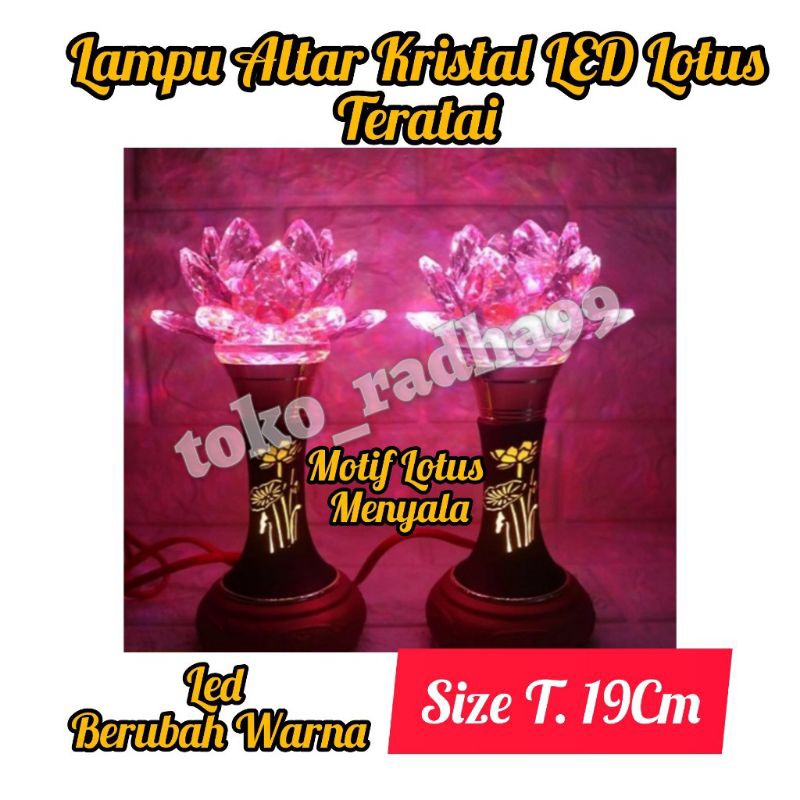 Jual Lampu Meja Altar LED Kristal Lotus/Teratai LED menyala berubah ...