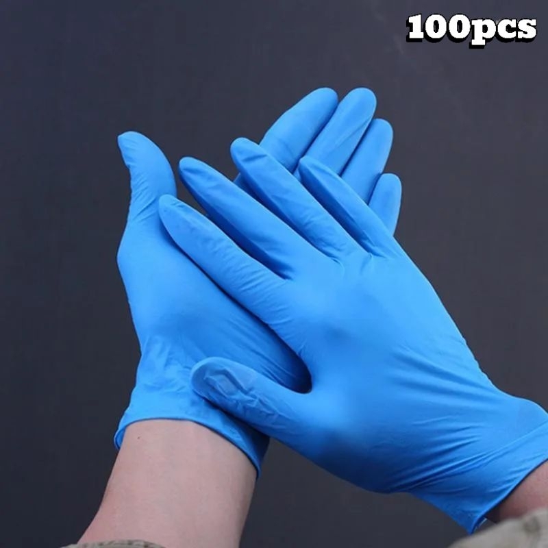 Jual TERLARIS Sarung Tangan Karet Nitrile Biru Blue 100pcs 50pasang ...