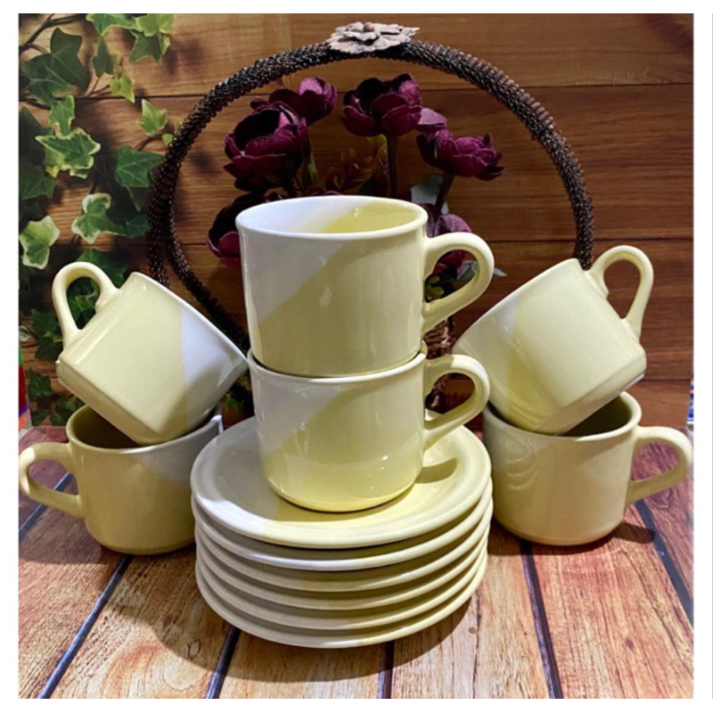 Jual Cangkir Set Teh Kopi Keramik Pelangi Cup Sauce Tea Set | Shopee ...