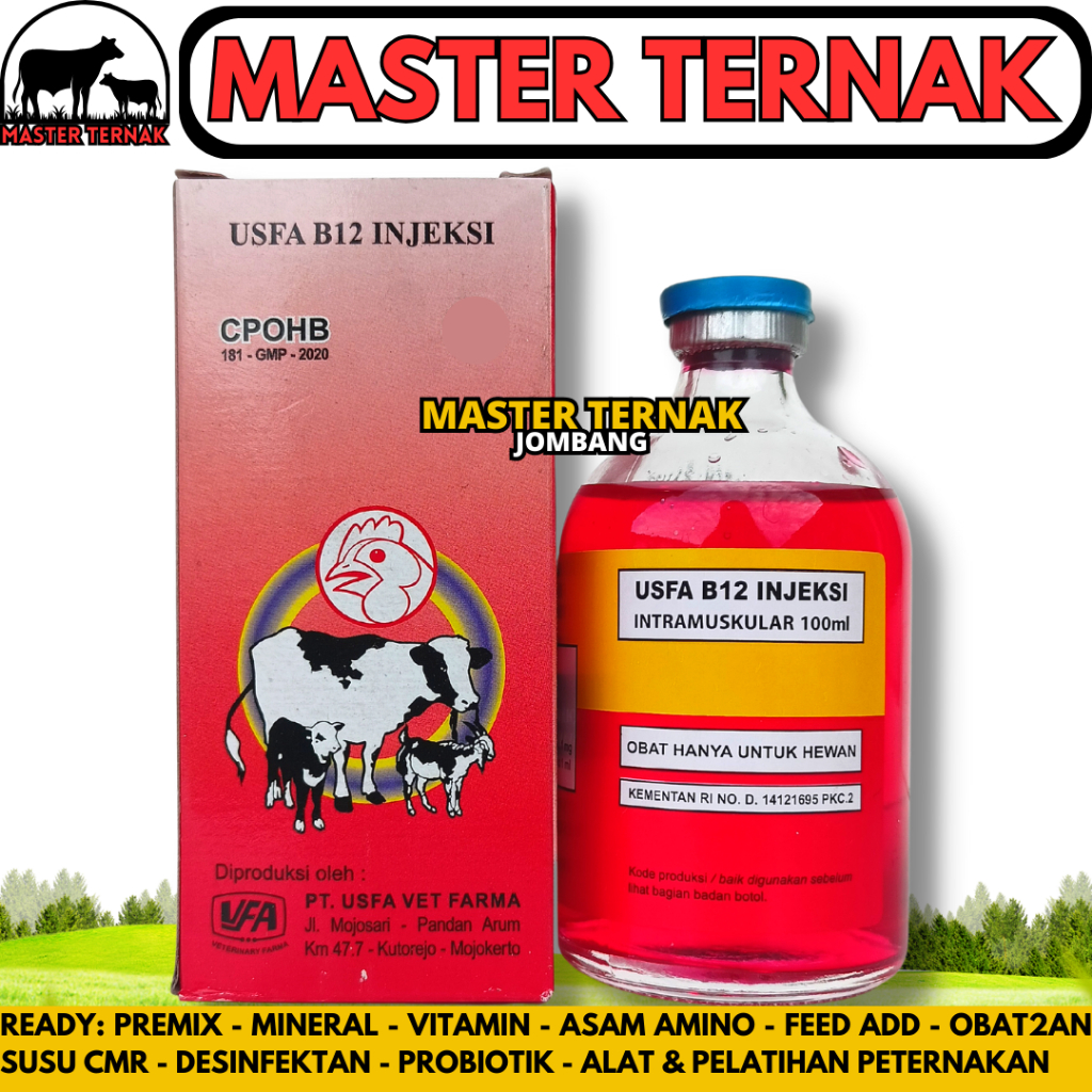 Jual USFA B12 INJ 100ML - Vitamin B12 Kambing - Vitamin B12 Ayam ...